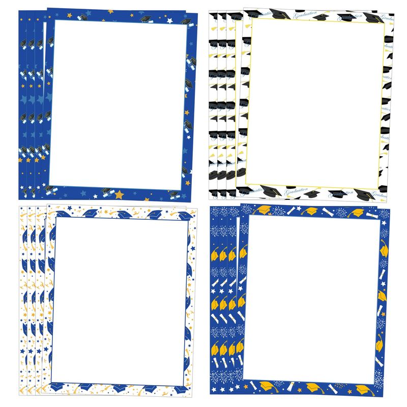 Graduation Stationery Paper Blue Graduation Cap Star Stationary Letter ...