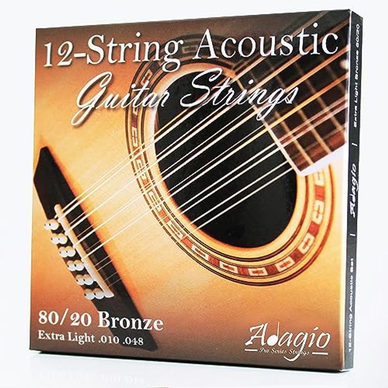 Adagio Pro 12-String Acoustic Guitar Strings (12 String) - Bronze 80/20 ...