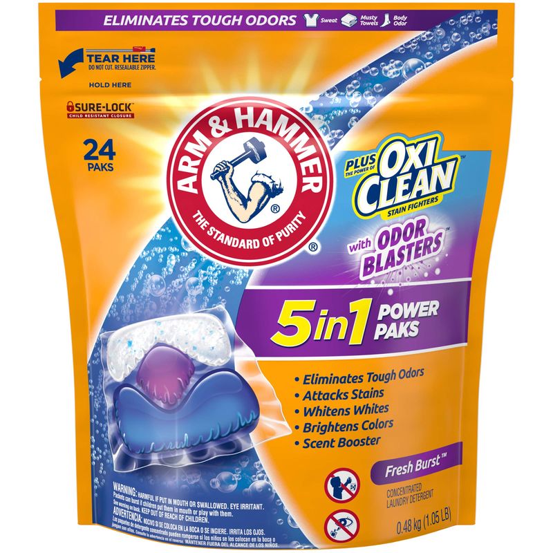 Arm & Hammer Plus Oxiclean with Odor Blasters, 5-in-1 Power Paks, 24 Count - Online Marketplace ...