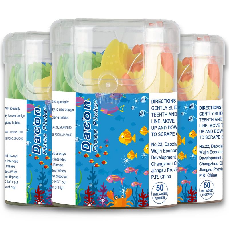 Dacon Kids Flossers, Kids Dental Floss Picks Without Fluoride ...