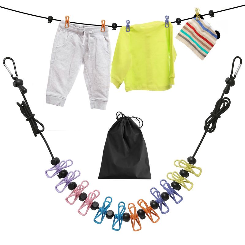 Travel Washing Line, Portable Clothes Line, Adjustable Elastic Travel ...