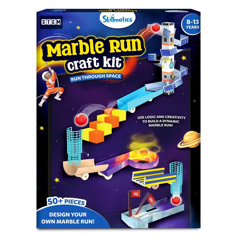 Skillmatics Marble Run STEM Building & Construction Kit – 225+ Pieces ...