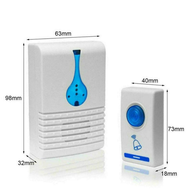 Doorbell-Wireless Waterproof Door Bell with 32 Chimes 100M Range ...