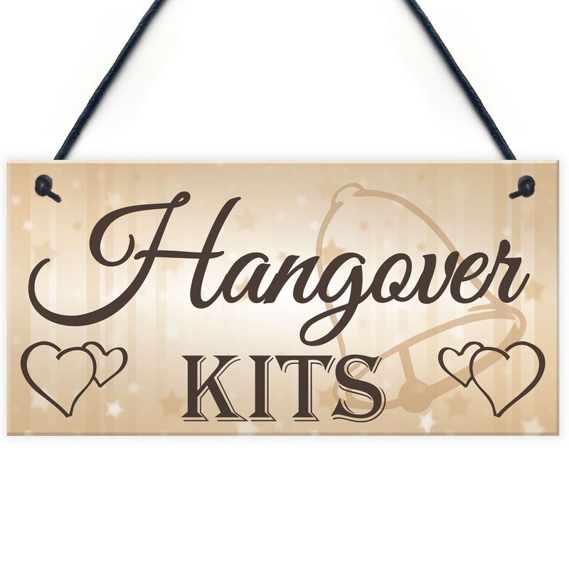 RED OCEAN Shabby & Chic Wedding Sign Hangover Kit Bride Groom Gift ...