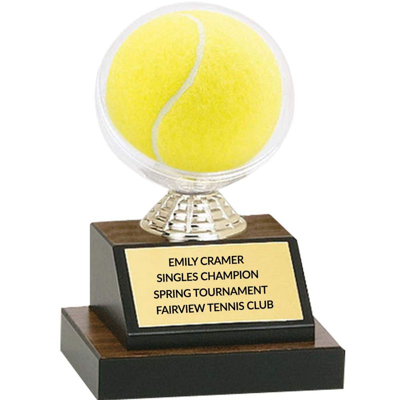 DINN BROS Custom Tennis Ball Display Case Trophy, Customize Engraving ...