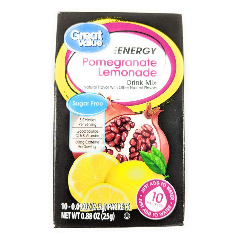Great Value Sugar Free, Low Calorie ENERGY Pomegranate Lemonade Drink ...