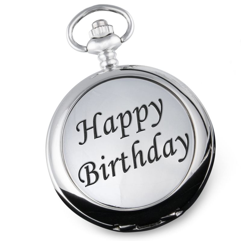 De Walden Men's 90th Birthday, Engraved Mother of Pearl Pocket Watch ...