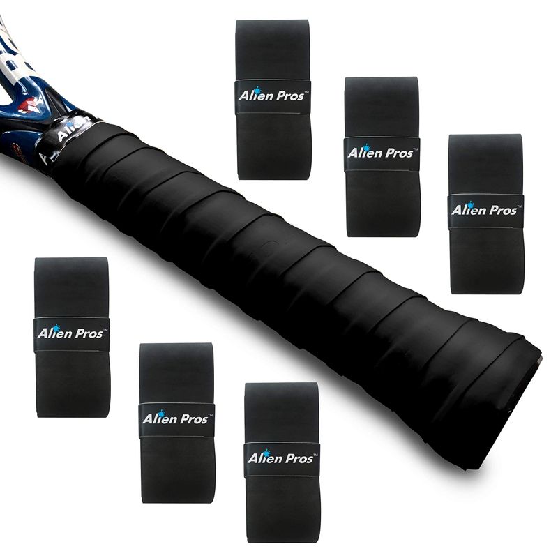 ALIEN PROS Tennis Racket Grip Tape (6 Grips) - Precut and Dry Feel ...