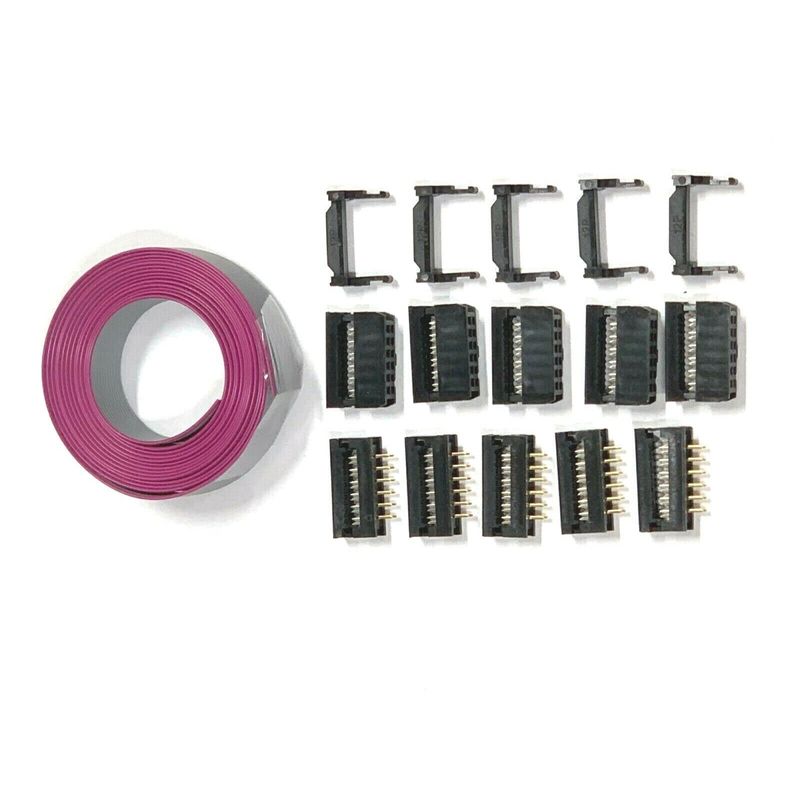 Flat Cable 12 Wires IDC Ribbon 6 ft. x 15mm Wide and 5 set IDC ...