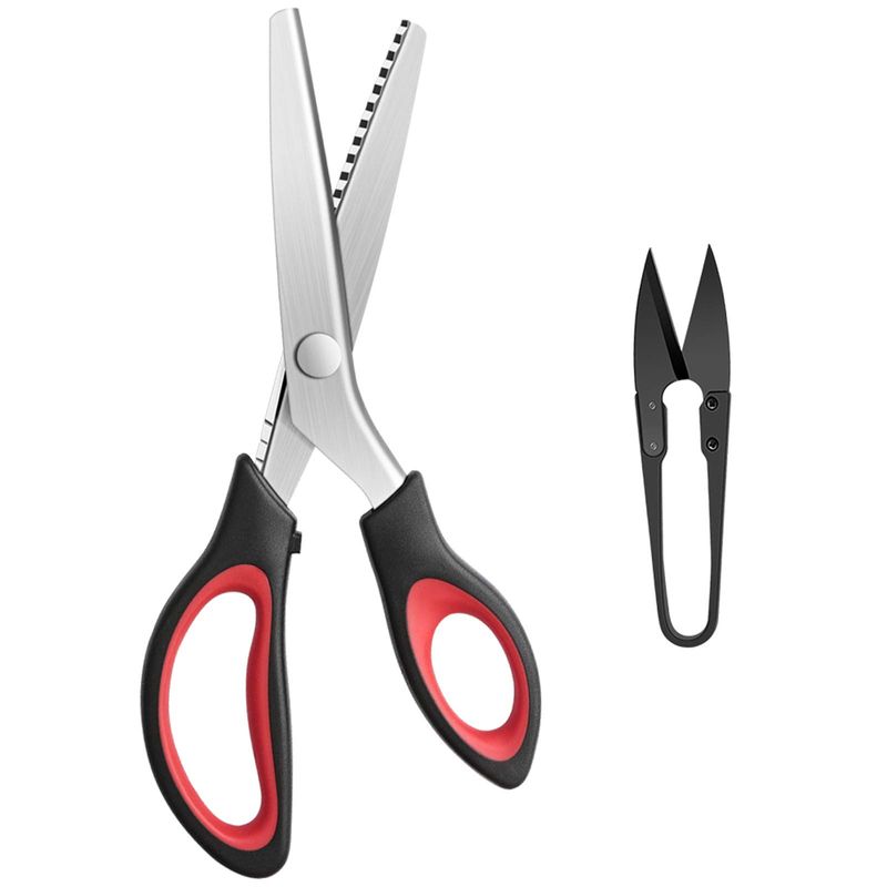 KUONIIY Pinking Shears Serrated, Comfort Grips Handled, Professional ...