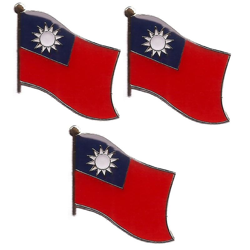 Pack of 3 Taiwan Single Flag Lapel Pins, Taiwanese Pin Badge - Online ...