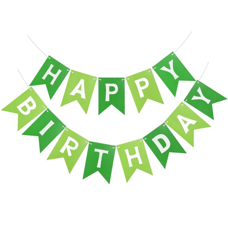 PatiCool Green Happy Birthday Banner,Greenery Theme Birthday Party ...