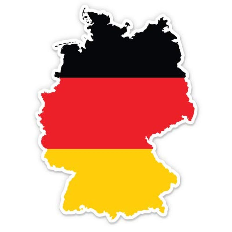 Germany Map Flag Country Shape - 12" Vinyl Sticker Waterproof Decal ...
