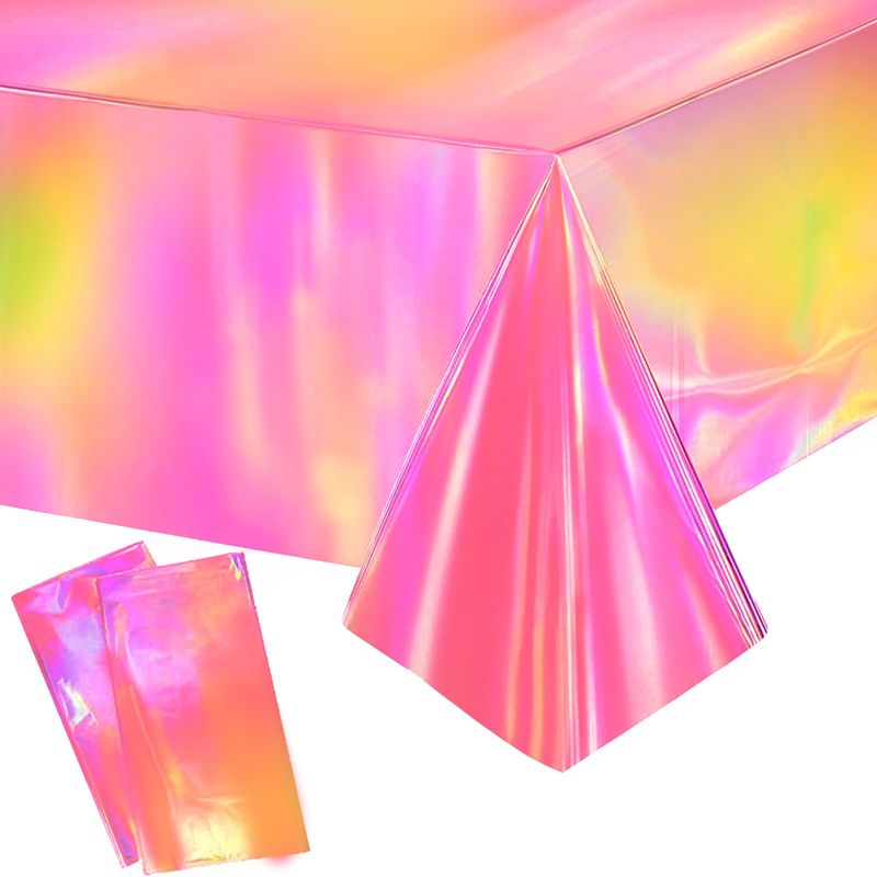 BDSHUNBF 2 Pack Table Cloth, Table Cover, Theme Party Decoration, Shiny ...