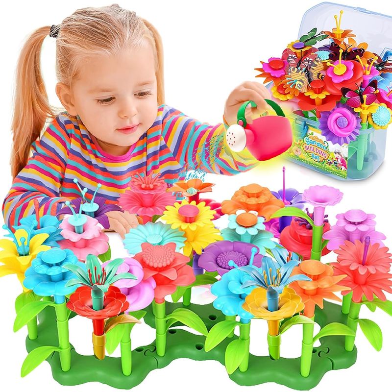 FUNZBO Flower Garden Building Toys - STEM Toy Gardening Gift for Kids ...