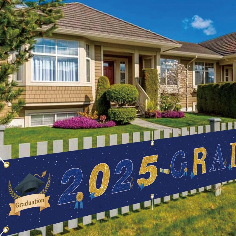 20x120 Inch Graduation Decorations Class of 2025 Banner, Large ...