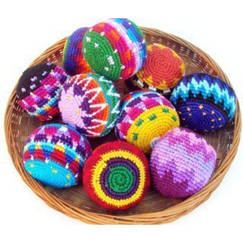 Funny Guy Mugs Hacky Sacks, Multicolored Crochet Assorted Geometric ...