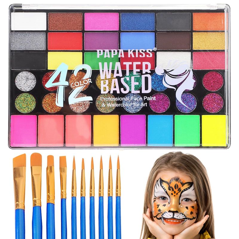 Face Painting Kit, 42 Vibrant Face Paints, Professional Face Paint Kit ...