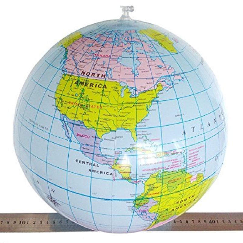 40CM Inflatable World Globe Teach Education Geography Toy Map Balloon ...
