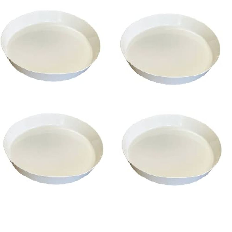 TRTO 3Pcs White Color Tables Dinner Plate Round Serving Tray Non-Slip ...