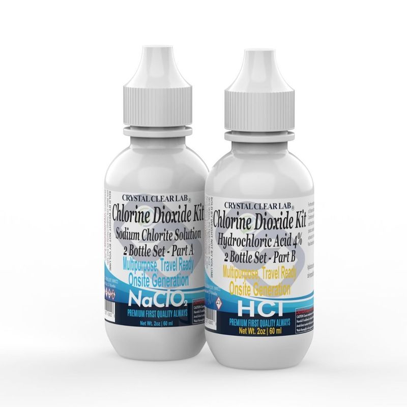 CrystalClearlab Chlorine Dioxide Treatment Kit, 4 oz HCL Solution with ...