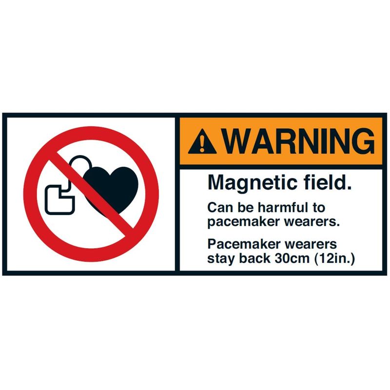 Warning Sticker Warning Magnetic Field Can be Harmful to Pacemaker ...