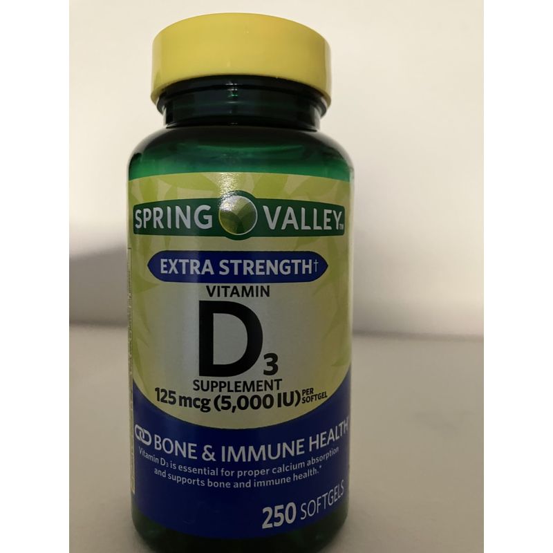 Spring Valley - Vitamin D-3 5000 IU, Twin Pack 500 Total Softgels ...