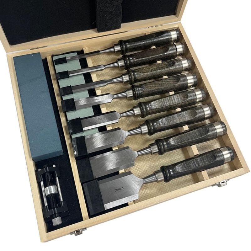 KCNN DIY Wood Chisel Tool / Black Walnut Special Set / 2 Oil Stones + 1 ...