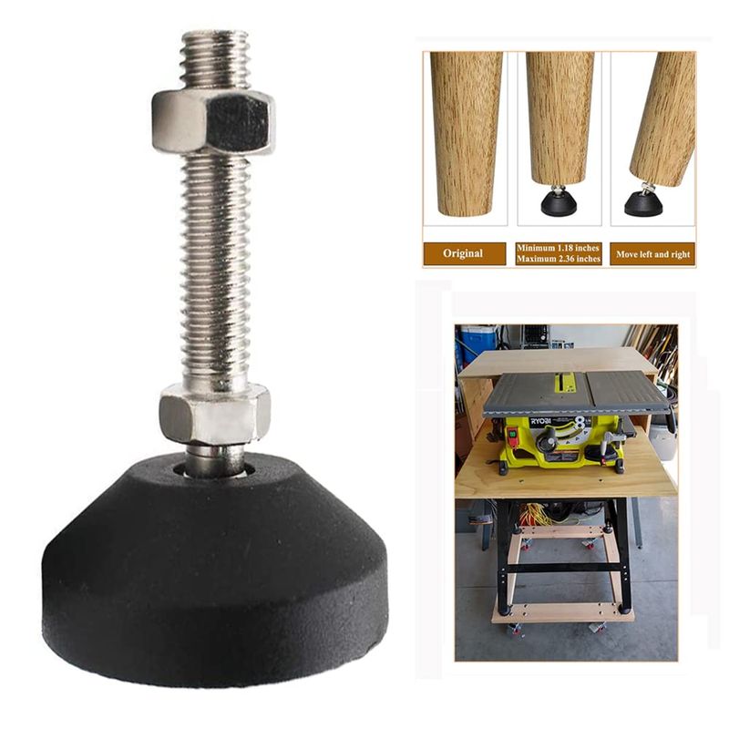 Wolfride 6 Piece Furniture Feet Fixed Leg Adjustable Bolts Mechanical ...