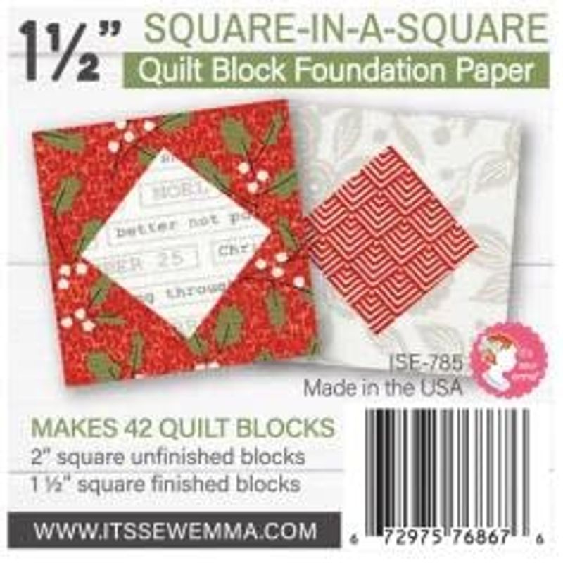 It's Sew Emma Quilt Block Foundation Paper-1.5" Square in A Square ...