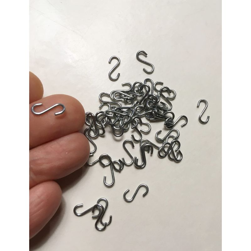 M01099x5 MOREZMORE 50pc Small S-Hooks Mini S-Hooks 12 mm for BJD Doll ...