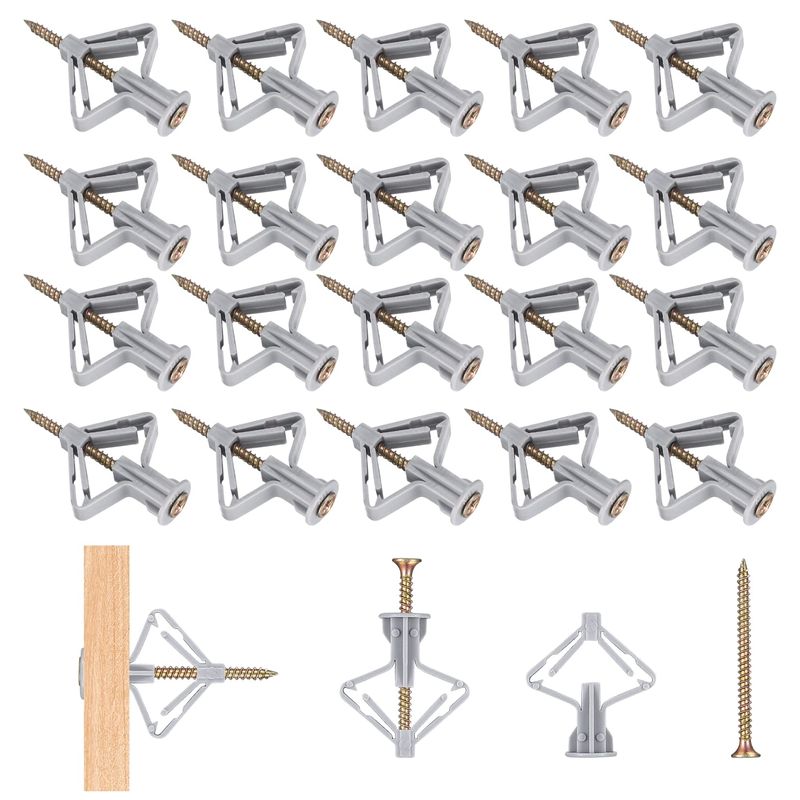 120 Pcs Plasterboard Wall Plugs and Screws(60 Anchor+60 Screw ...