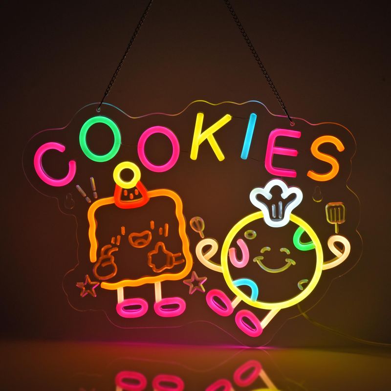 JULHOVR Cookies Neon Sign, Neon Lights Hanging Wall Art Decoration for ...