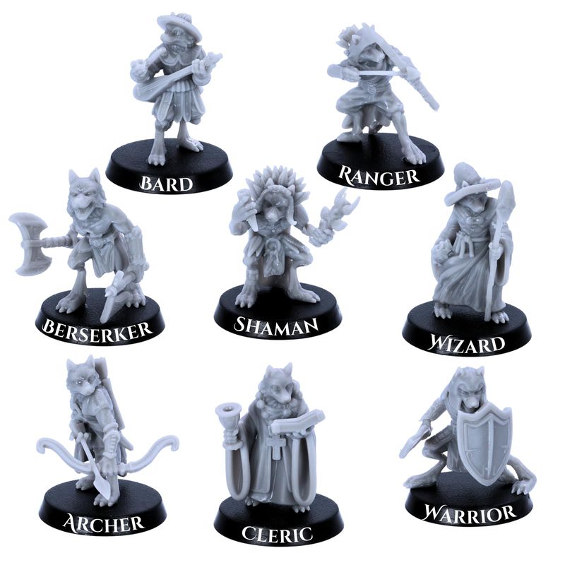 Fox Folk Miniatures Set – 8 Fantasy Animal Characters for Tabletop RPGs ...