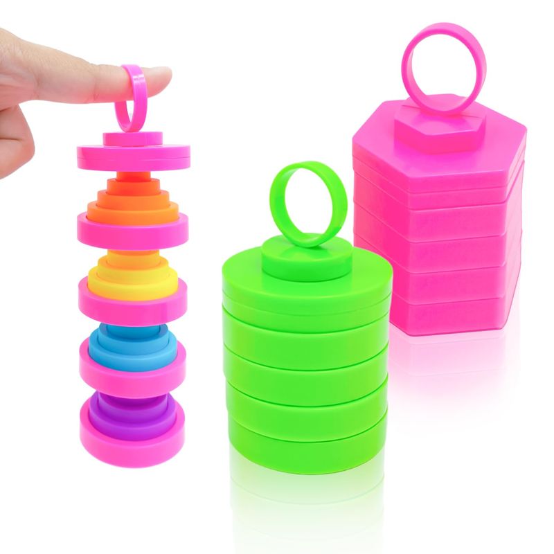 Cuackamily 2 Pcs Magic Folding Blocks Fidget Toys, Coil Spring Sensory ...