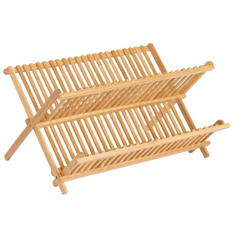 interDesign Collapsible Bamboo Drying Natural Formbu Dish Rack - Online ...