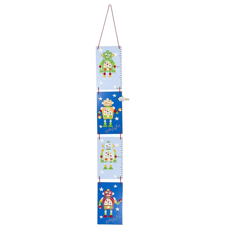Mousehouse Gifts - Blue Robot Height Chart for Kids' Room Growth ...