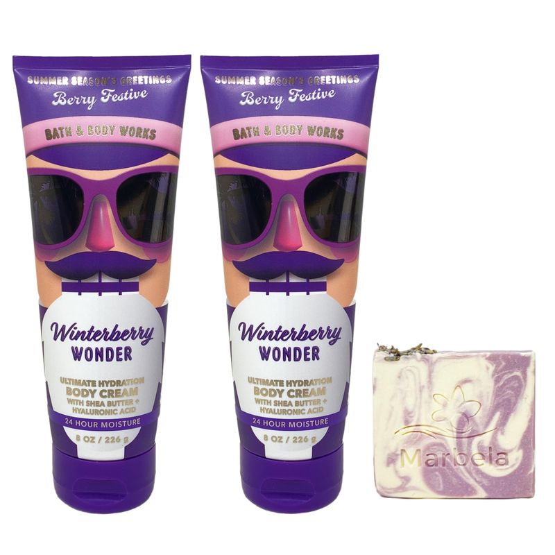 Bath & Body Works Winterberry Wonder 2 Pack Body Cream Bundle with a ...