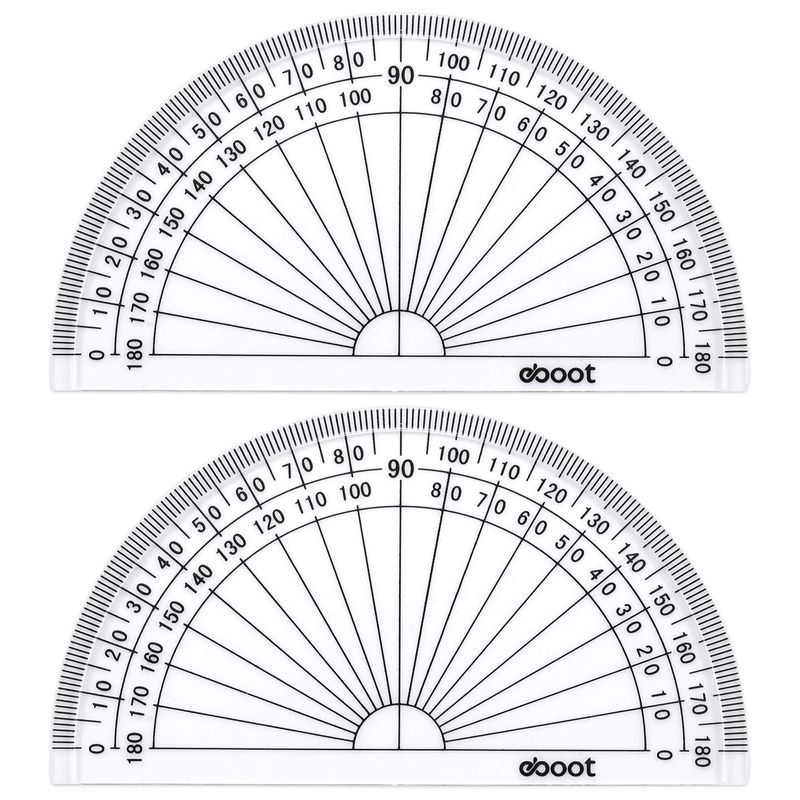 Plastic Protractor Math Protractors 180 Degrees, 4 Inch, Clear, Pack of ...