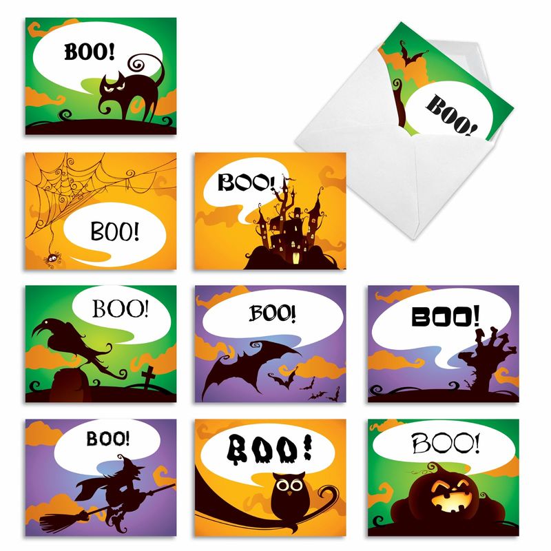 The Best Card Company - 10 Halloween Note Cards Assorted (4 x 5.12 Inch ...