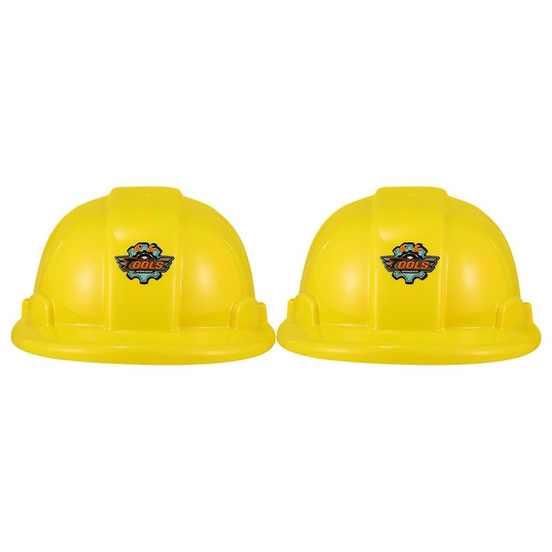 jojofuny 2 Pcs Yellow Toy Construction Hard Hat, Kids Role Play ...