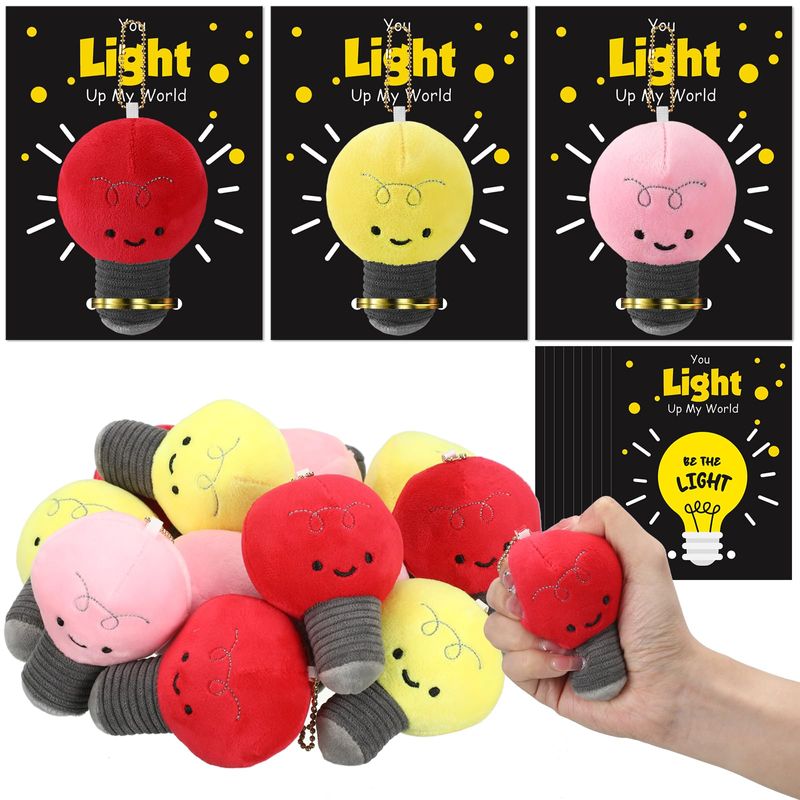 Gemscream 12 Sets Valentine's Day Light Bulb Plush Toy Squeeze Stress ...