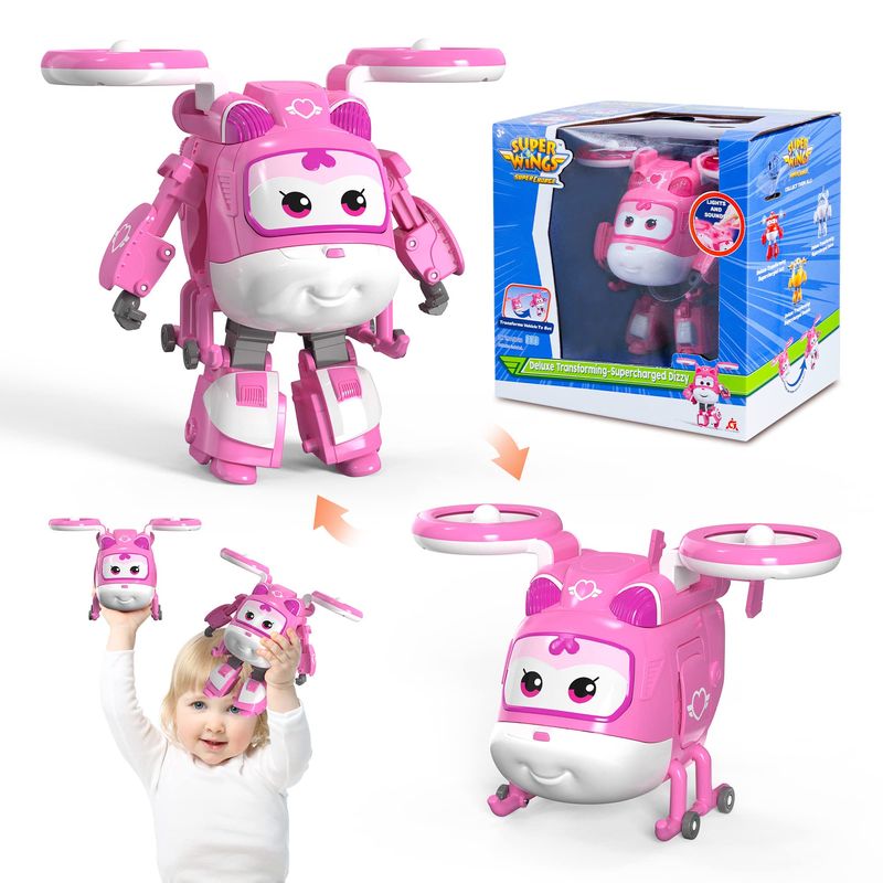 Super Wings 5" Transforming Supercharged Dizzy Airplane Toys, Action ...