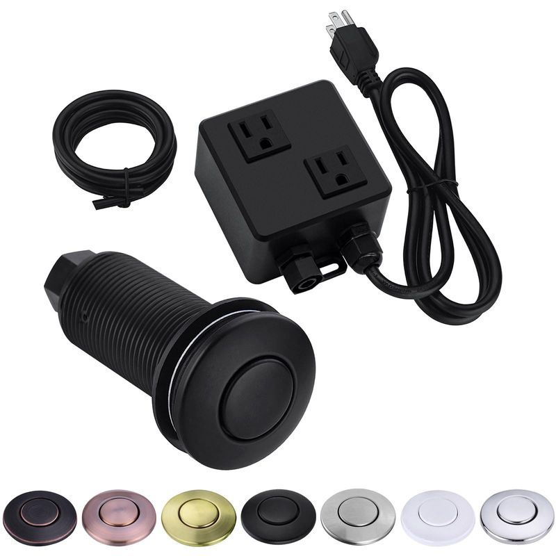 BESTILL Sink Top Air Switch Kit for Garbage Disposal, Matte Black Long ...