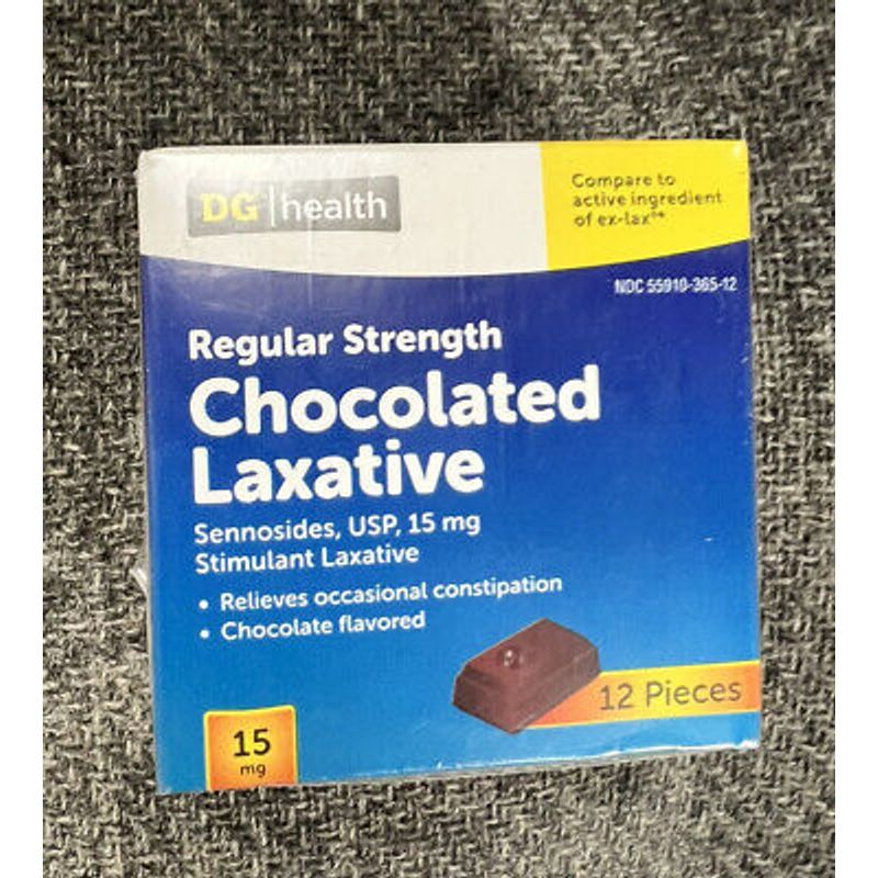 3 Boxes DG Health Regular Strength 15 mg Chocolate Laxative, 12 Each ...