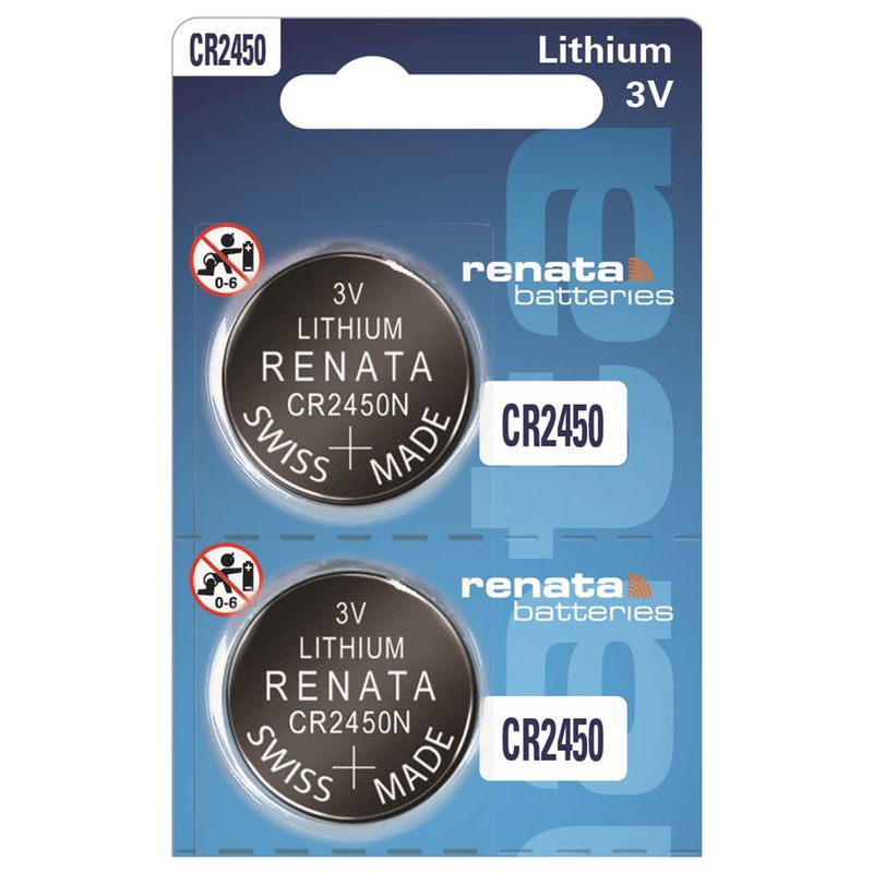 Renata CR2450N Batteries - 3V Lithium Coin Cell 2450 Battery (2 Count ...