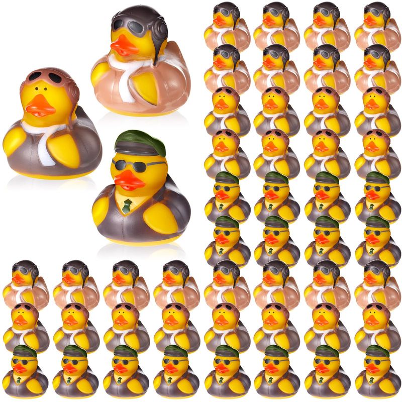 DEEKIN 24 Pcs 2 Inch Pilot Rubber Ducks Military Ducks Bathtub Toys ...