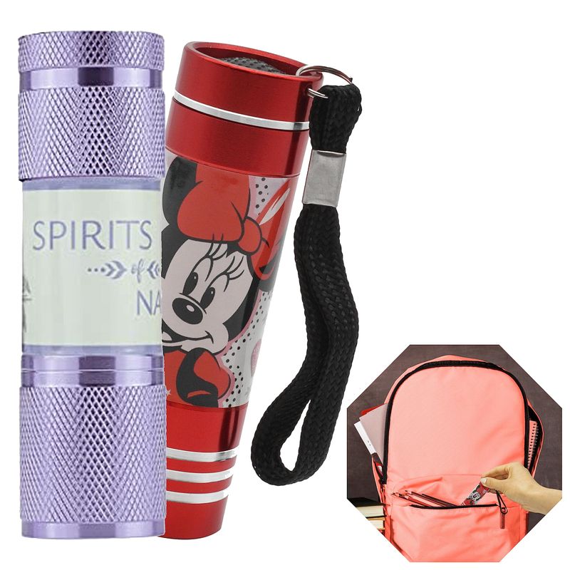 2Pk - Red and Light Purple 9 LED Aluminium Torches, Minnie Mouse and ...