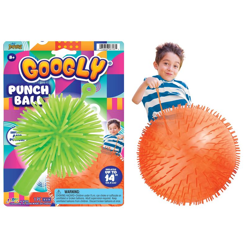 JA-RU Giant 14" Puffer Ball (1 Punch Ball Assorted) Inflatable Soft ...