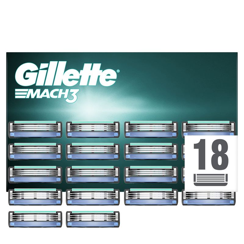 Gillette Mach3 razor blades for men, 18 pieces, mailbox-compatible ...